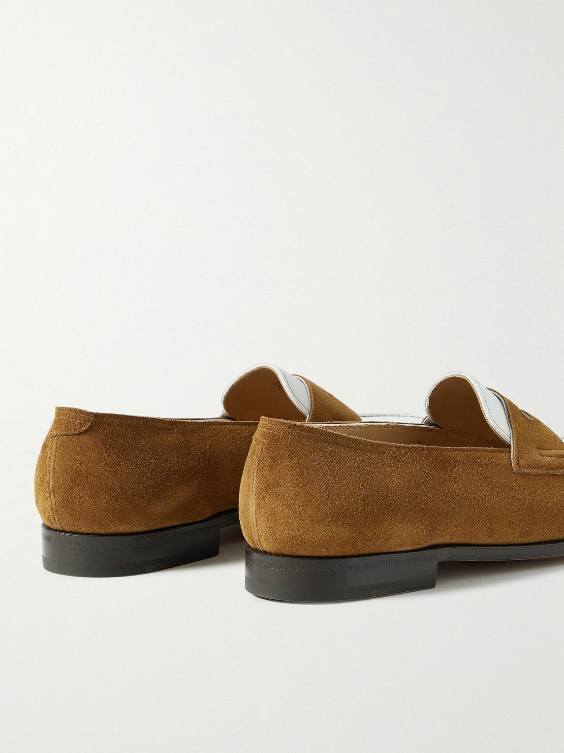 John Lobb - Lopez Leather and Suede Penny Loafers - Brown John Lobb