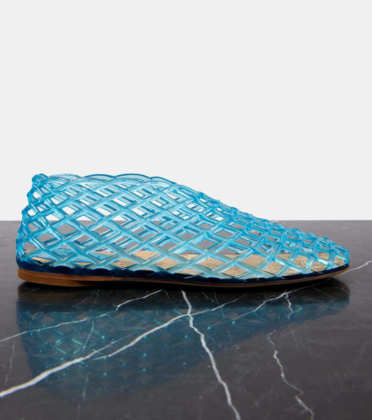 The Row Mara fishnet PVC ballet flats The Row