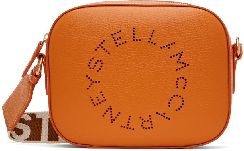 Stella McCartney Orange Mini Perforated Logo Bag Stella McCartney