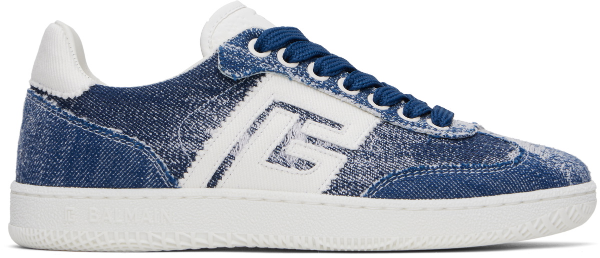 Balmain Blue Denim Swan Sneakers Balmain