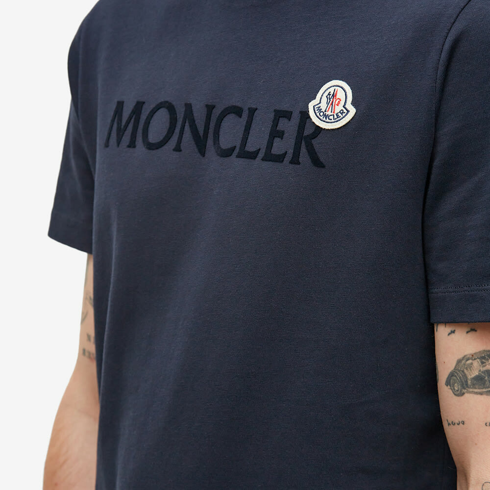 Moncler Men's Text Logo T-Shirt in Navy Moncler