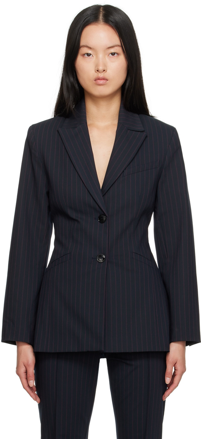 GANNI Navy Striped Blazer GANNI