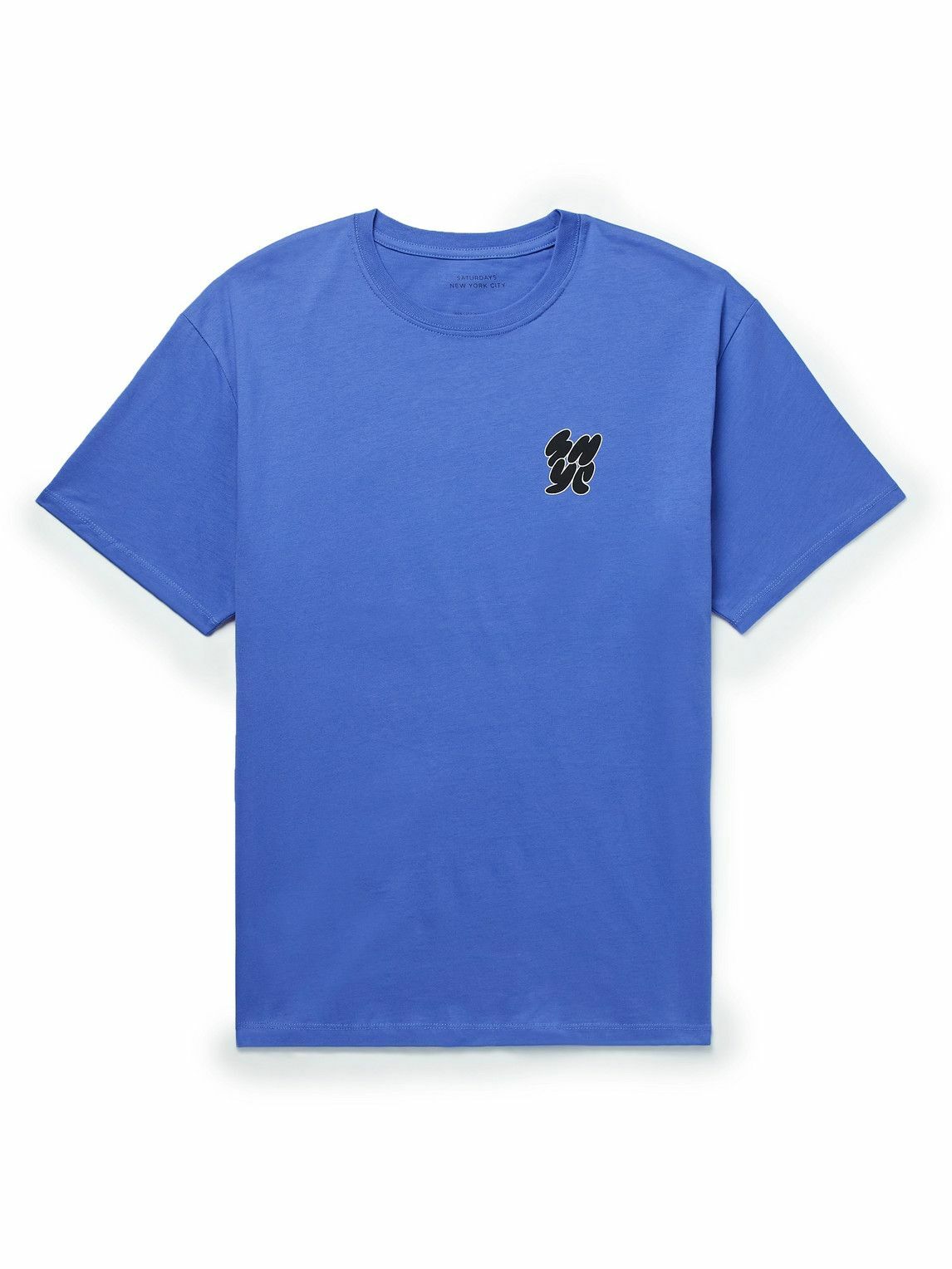 Saturdays NYC - Nimbus Logo-Print Cotton-Jersey T-Shirt - Blue ...