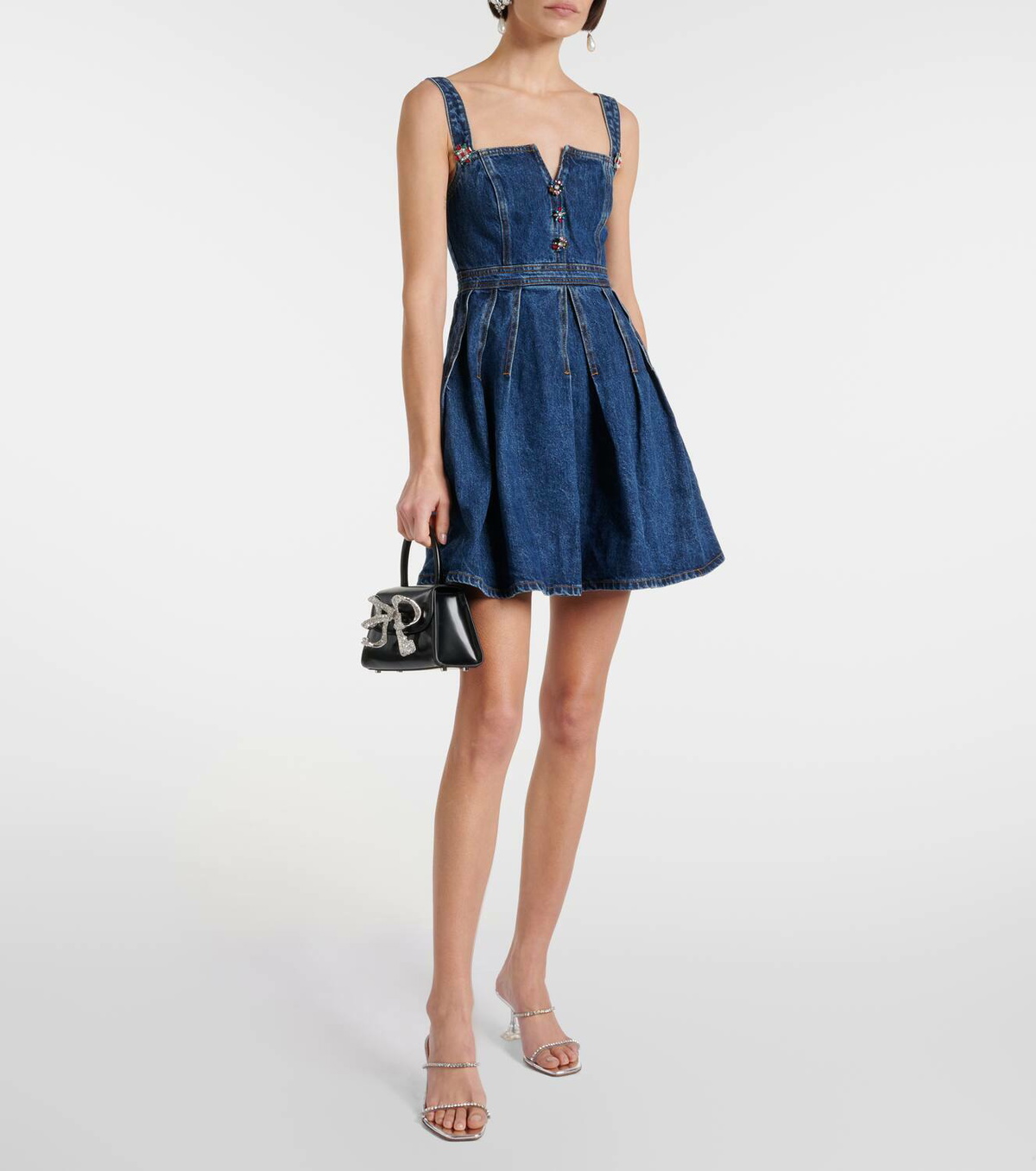 Self-Portrait Embellished denim minidress Self-Portrait