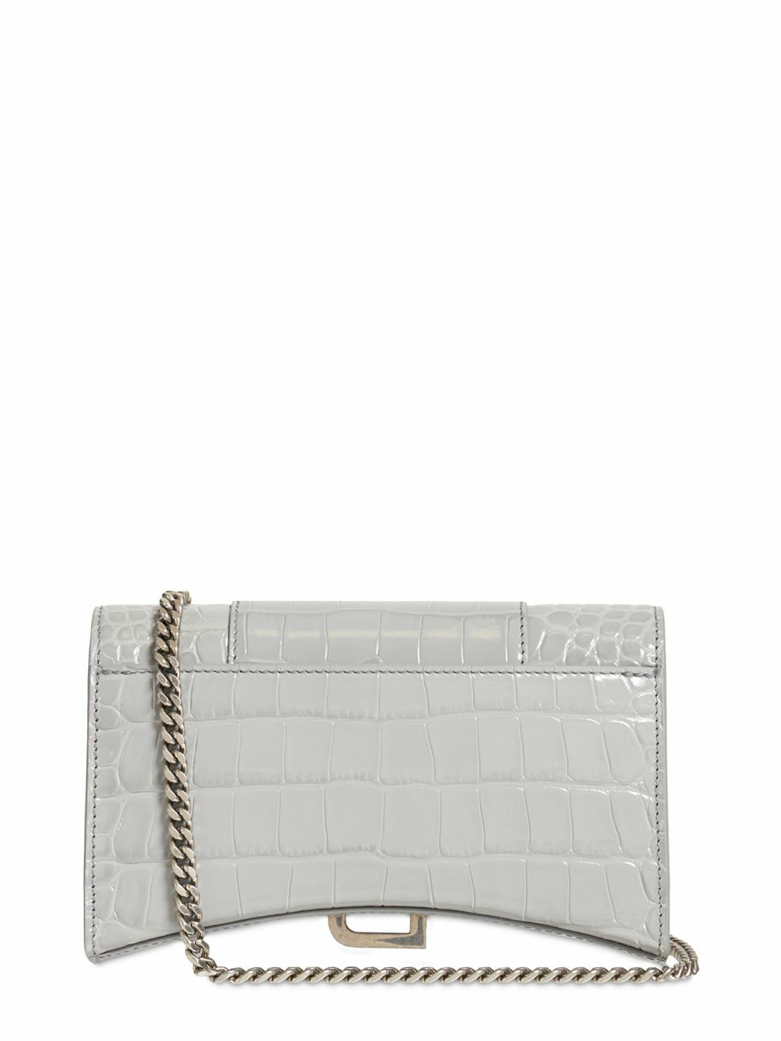 BALENCIAGA - Hourglass Embossed Leather Chain Wallet Balenciaga