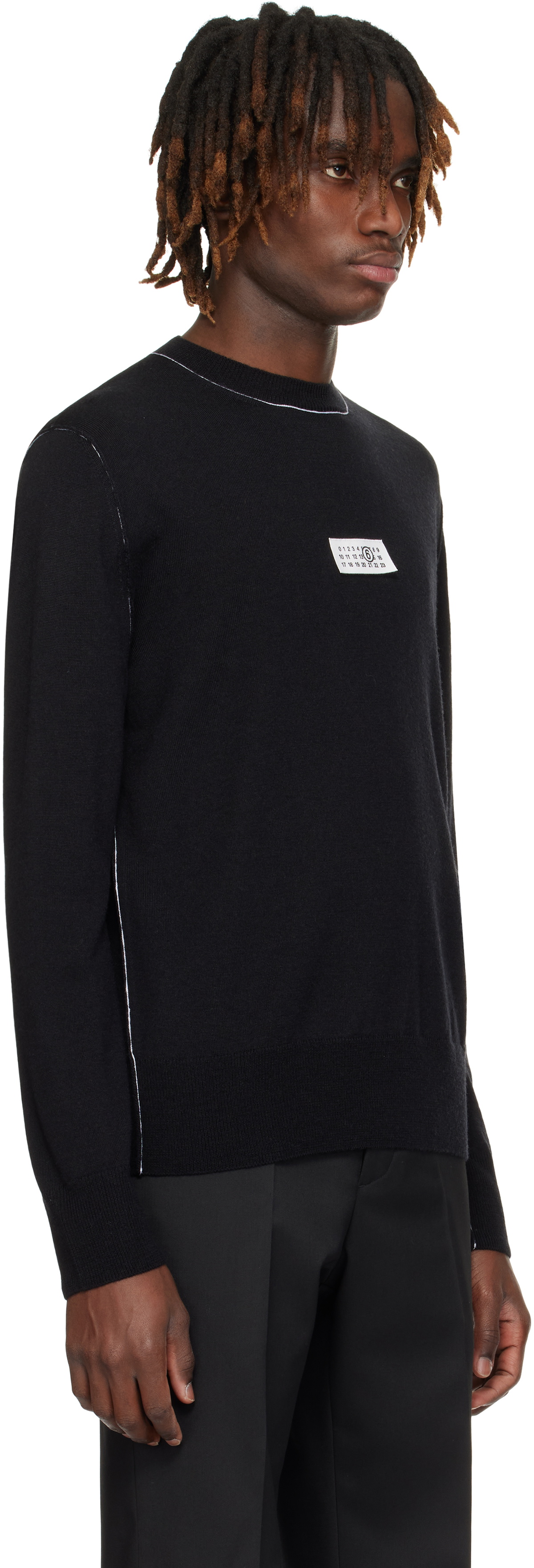 MM6 Maison Margiela Black Contrast Stitching Sweater MM6 Maison Margiela