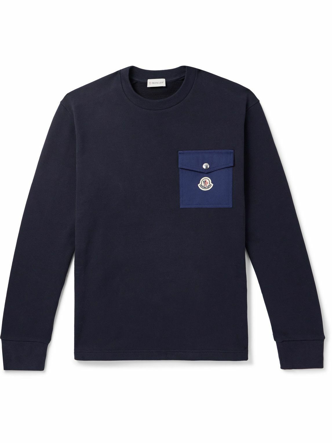 MONCLER - Logo Detail Wool Crewneck Sweater Moncler MONCLER - Logo Detail Wool Crewneck Sweater Moncler