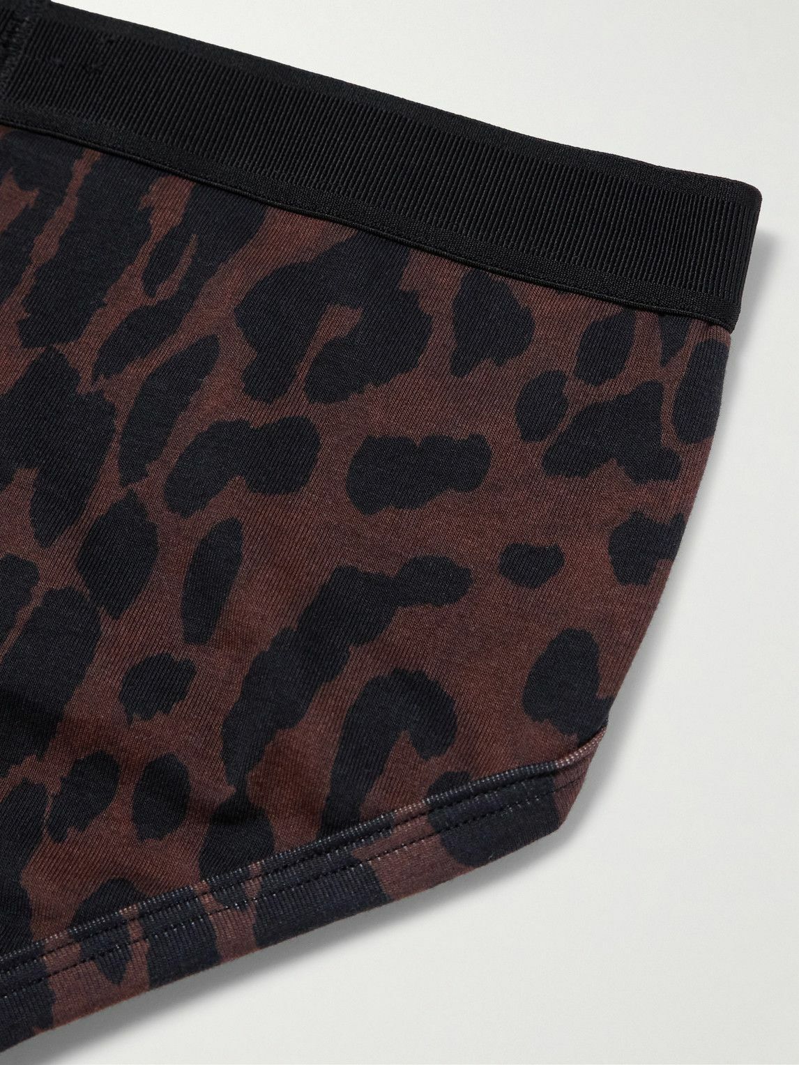 TOM FORD - Cheetah-Print Stretch-Cotton Briefs - Brown TOM FORD