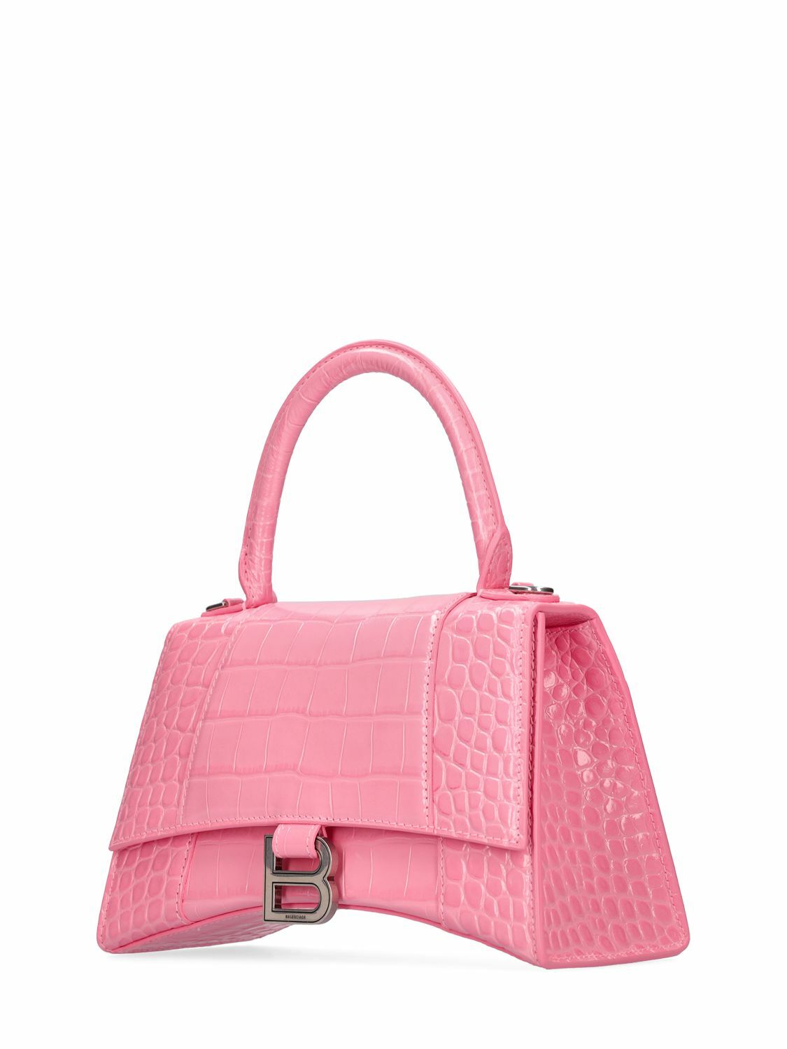 BALENCIAGA - Small Hourglass Embossed Leather Bag Balenciaga