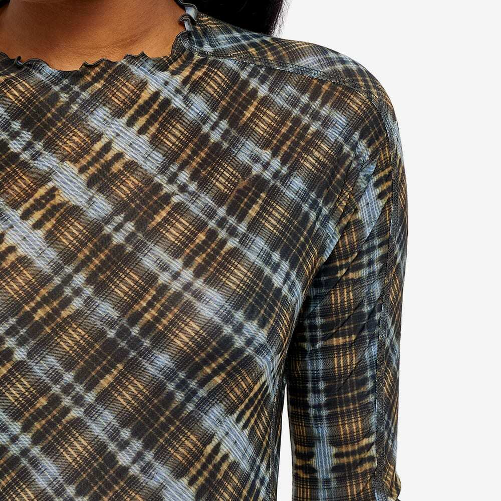 KNWLS Women's Halcyon Long Sleeve Top in Bleach Plaid KNWLS