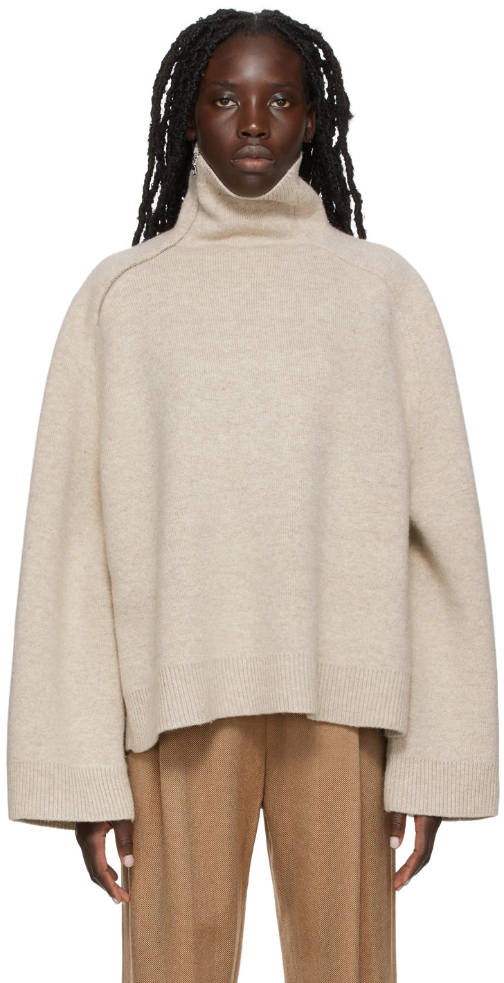 TOTEME Yak Double Sided Zip-Up Sweater Toteme