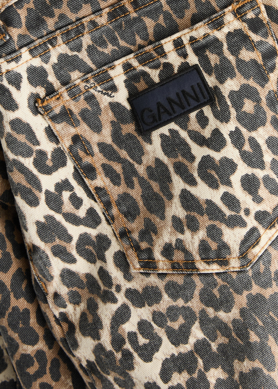 Ganni Leopard-print Straight-leg Jeans GANNI