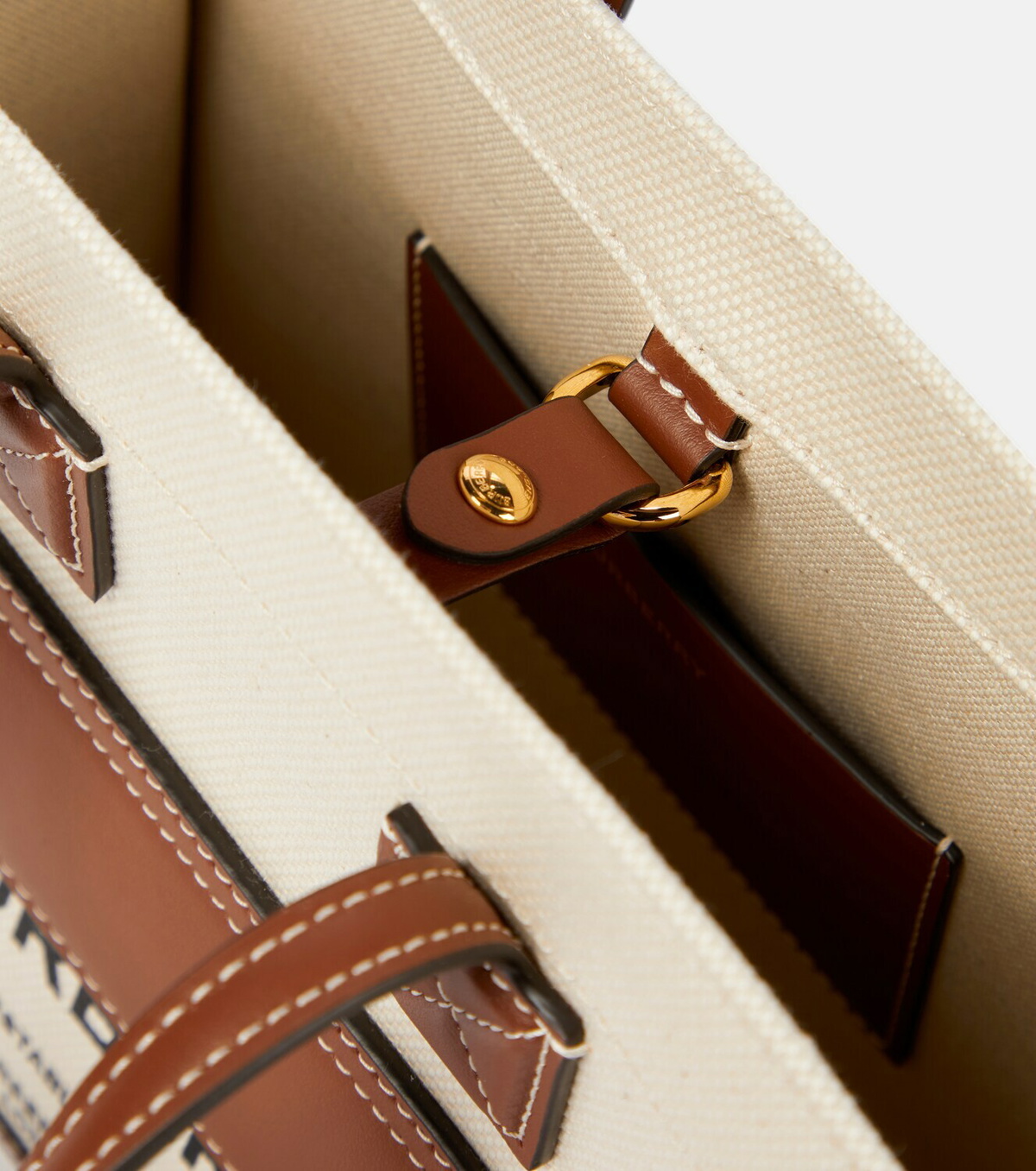 Burberry Pocket leather-trimmed canvas tote Burberry
