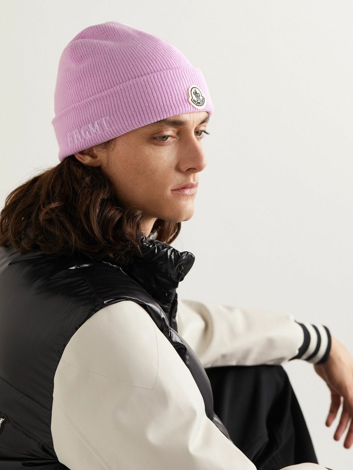 Moncler Genius - Fragment Logo-Appliquéd Ribbed Wool Beanie Moncler Genius