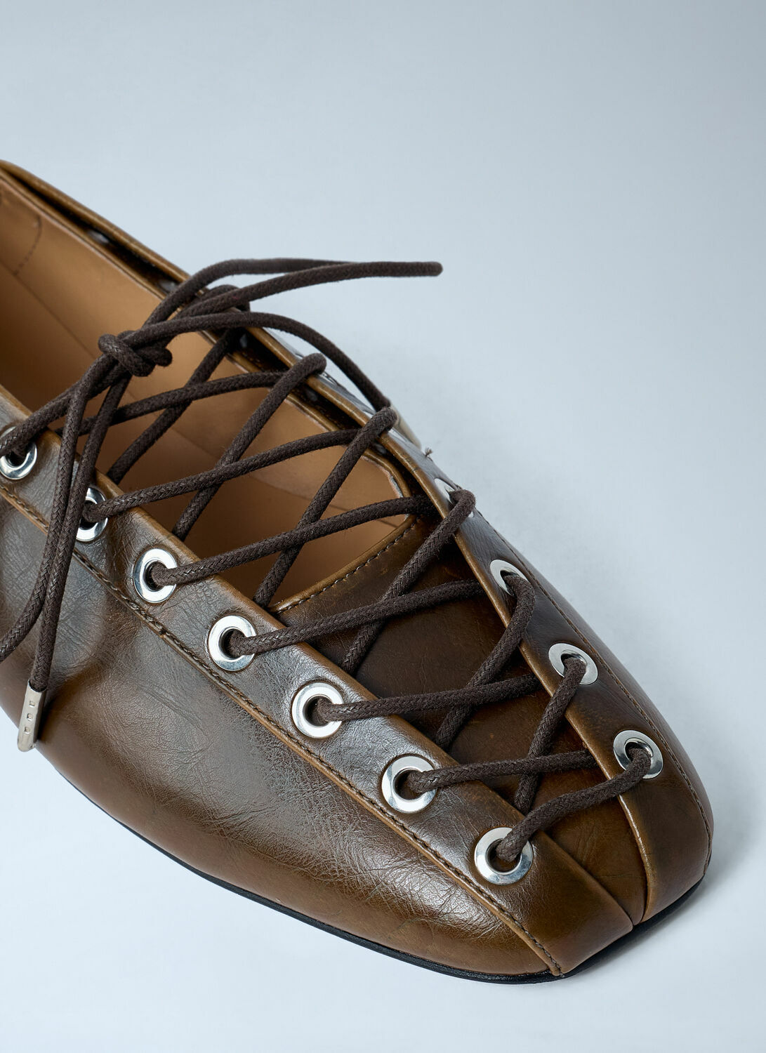 GANNI Lace-Up Ballerina Flats GANNI