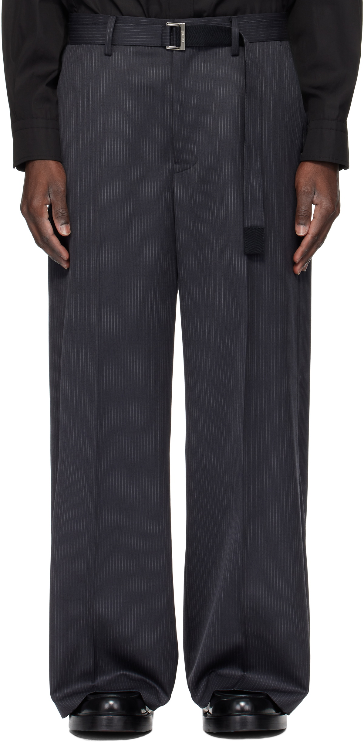 sacai Black Doeskin Trousers Sacai