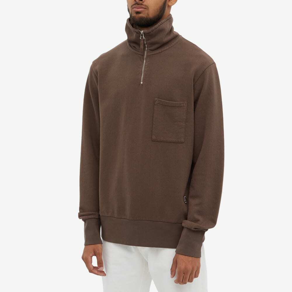 Universal Works Men's Quarter Zip Sweat in Light Brown Universal Works