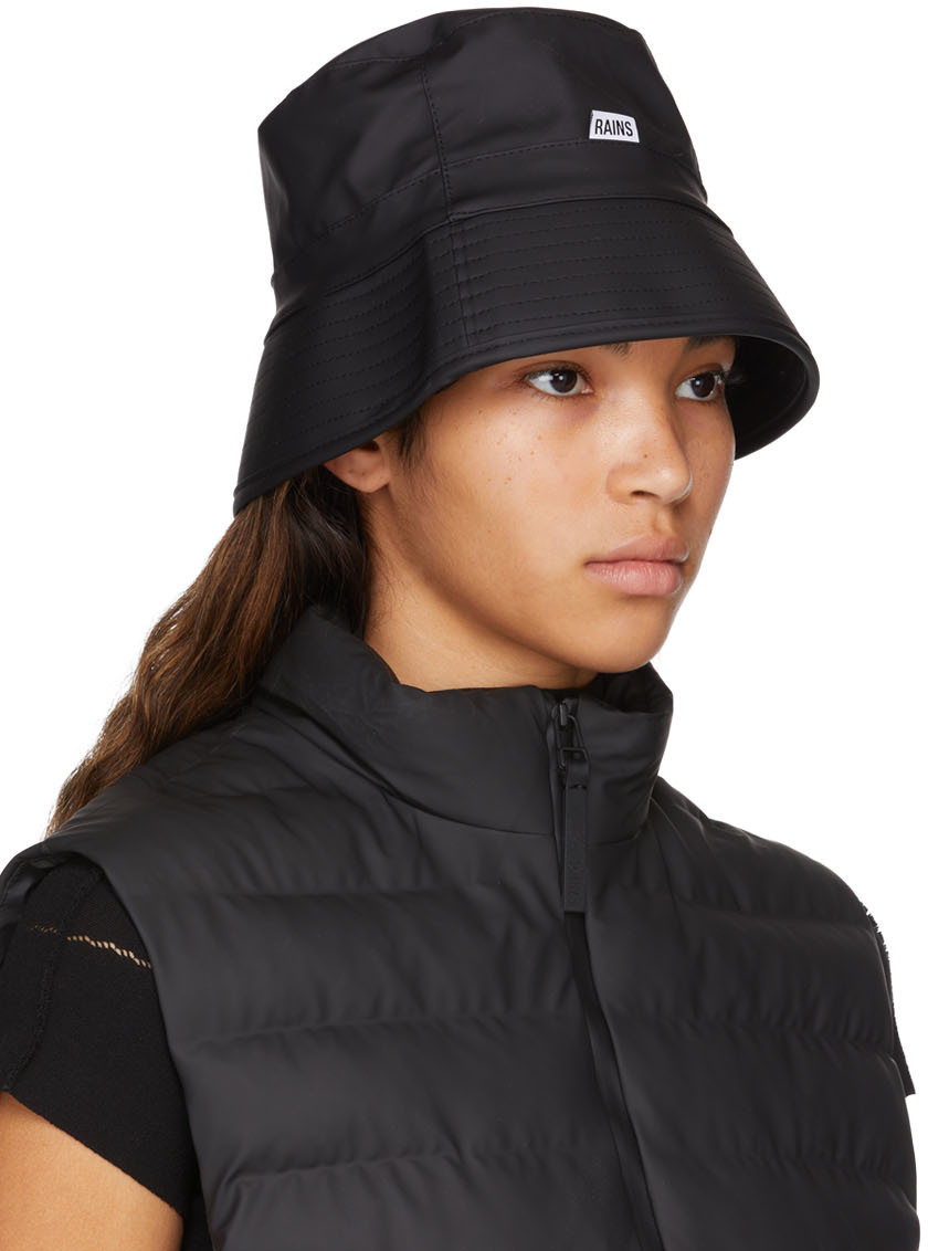 RAINS Black Waterproof Bucket Hat Rains