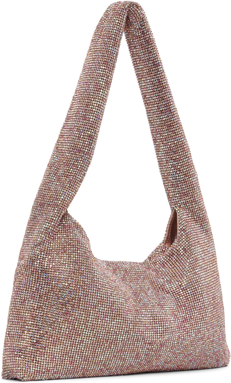KARA Pink Crystal Mesh Armpit Bag Kara