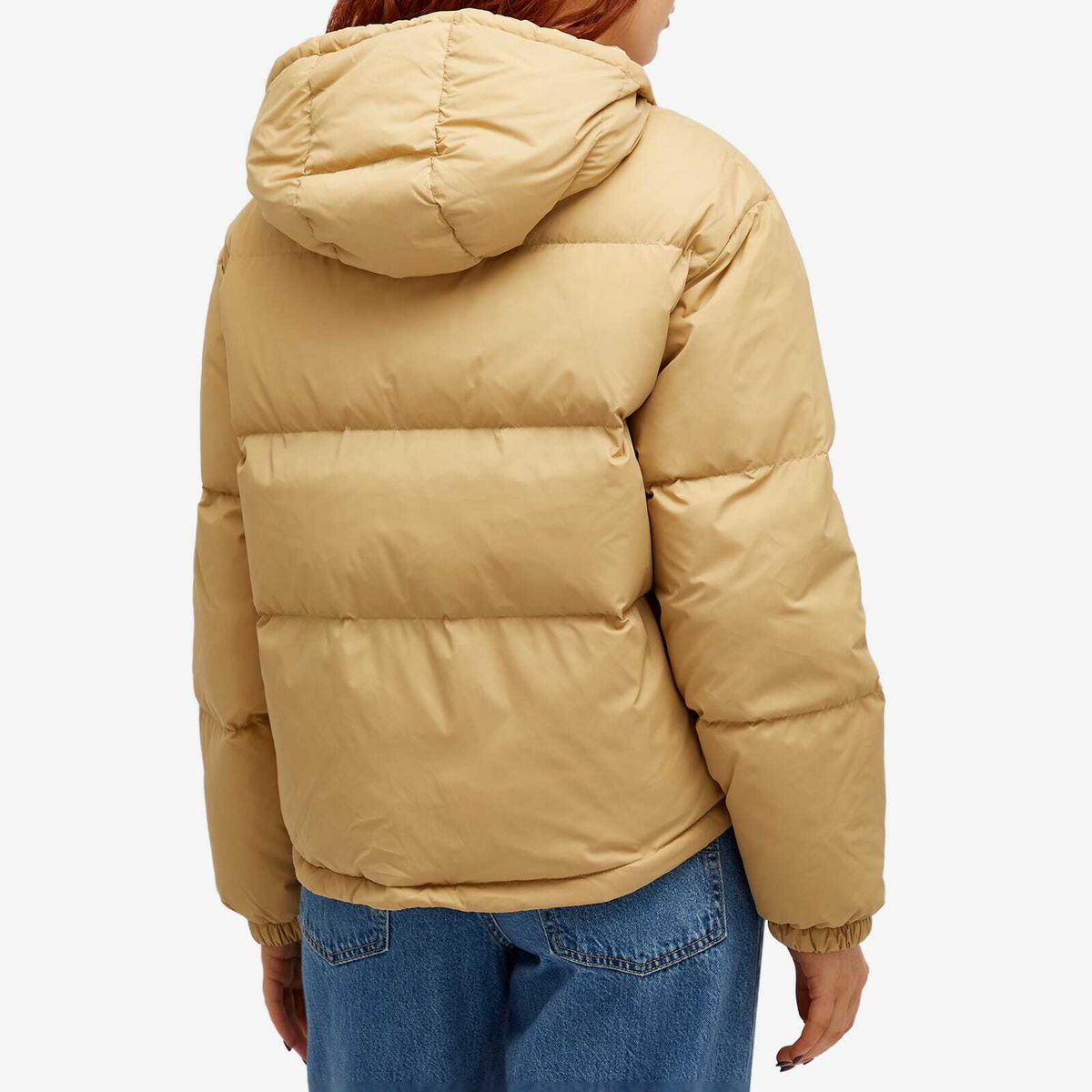 Sporty & Rich Women's Crown Logo Hooded Puffer Jacket in Beige Sporty ...