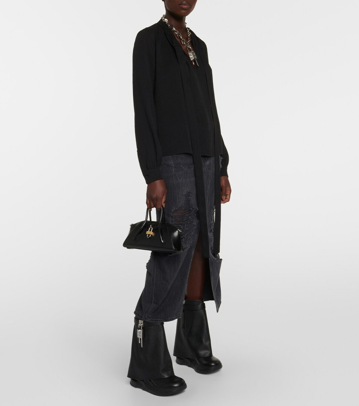 Givenchy Shark Lock Biker leather ankle boots Givenchy