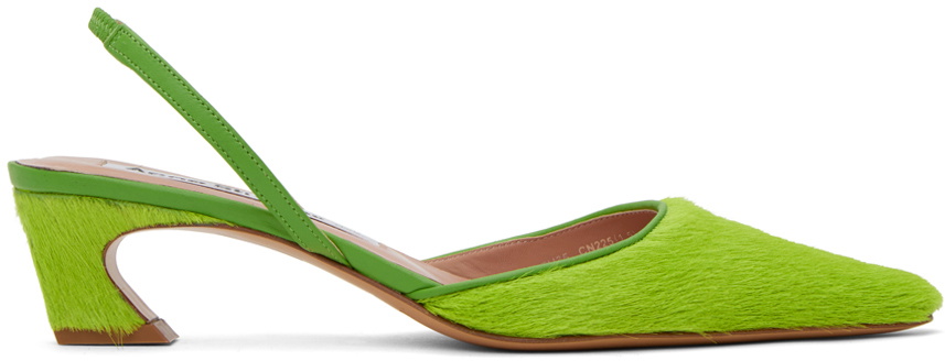 Acne Studios Green Slingback Heels Acne Studios
