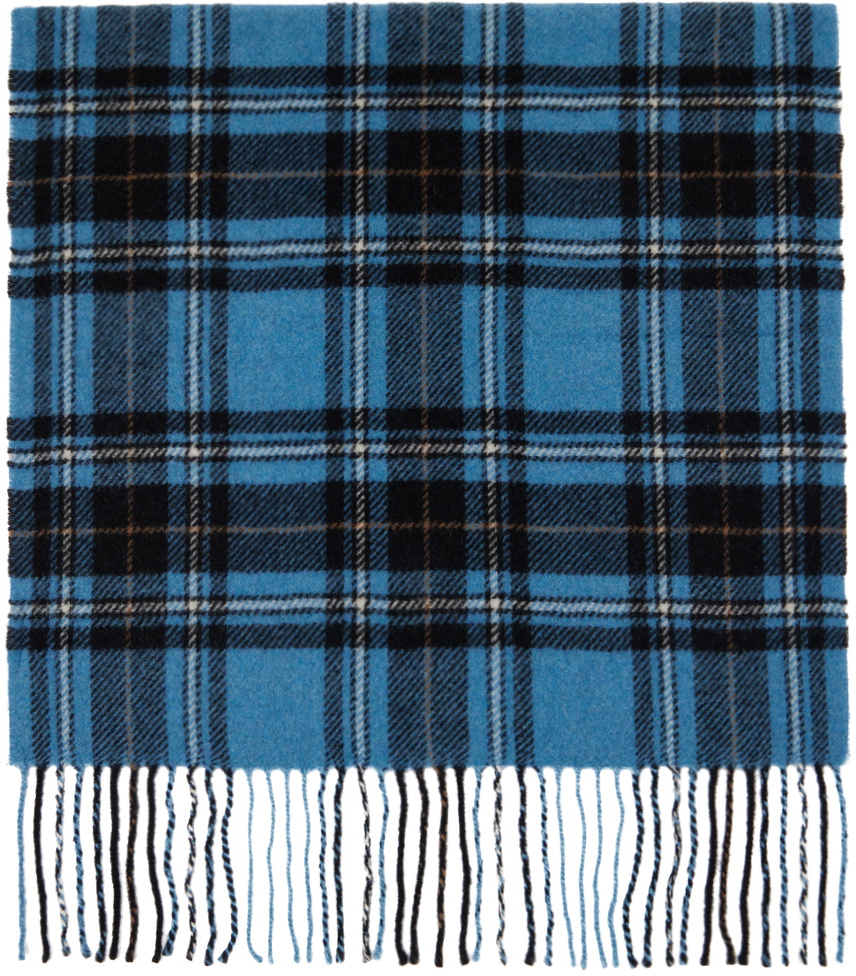 GANNI Blue Check Scarf GANNI