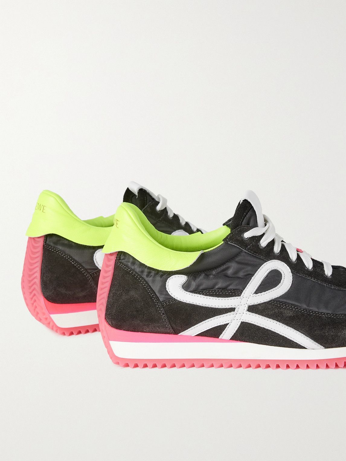 Loewe - Flow Runner Leather-Trimmed Suede and Nylon Sneakers - Black Loewe