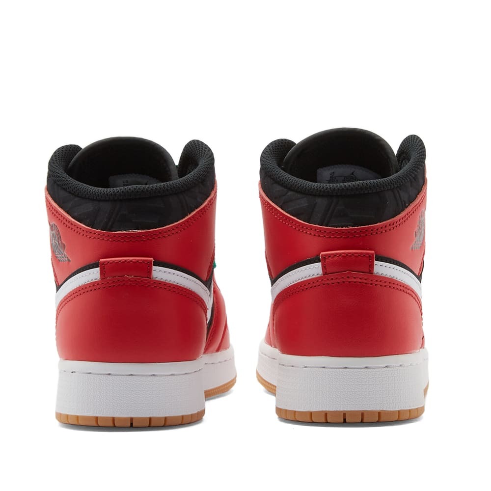 Air Jordan 1 Mid SE BG Sneakers in Black/Fire Red Nike Jordan Brand