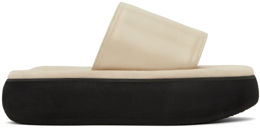 OSOI Beige Boat Padded Slides OSOI