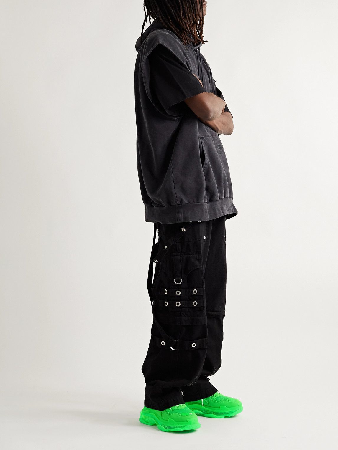 Balenciaga - Triple S Clear Sole Mesh, Nubuck and Leather Balenciaga - Triple S Clear Sole Mesh, Nubuck and Leather