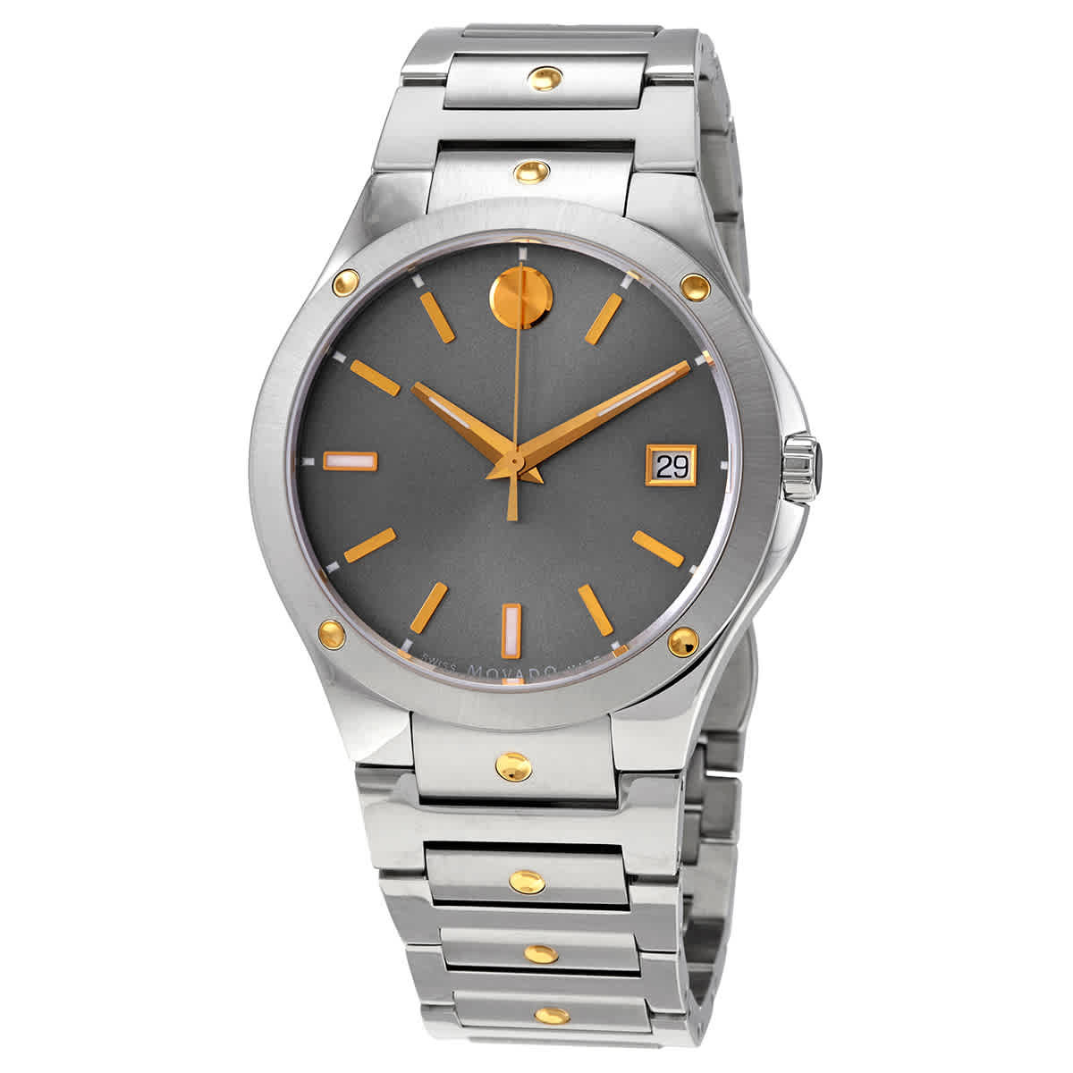 Movado Quartz Grey Sunray Dial Mens Watch 0607514 Movado