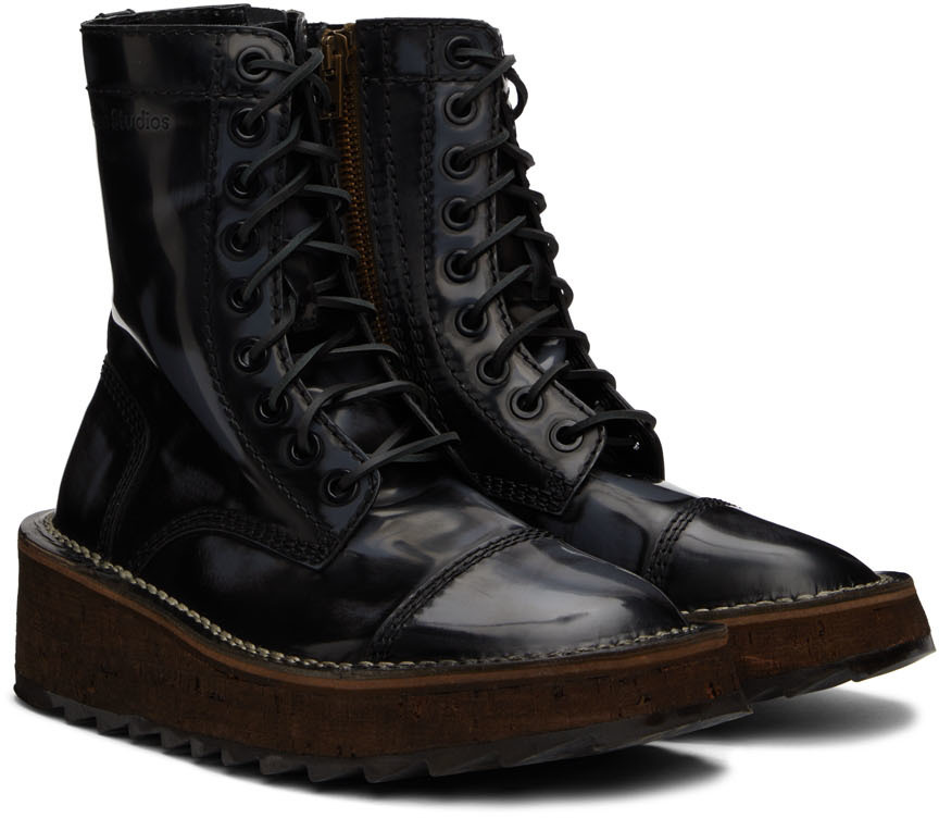 Acne Studios Black Leather Boots Acne Studios