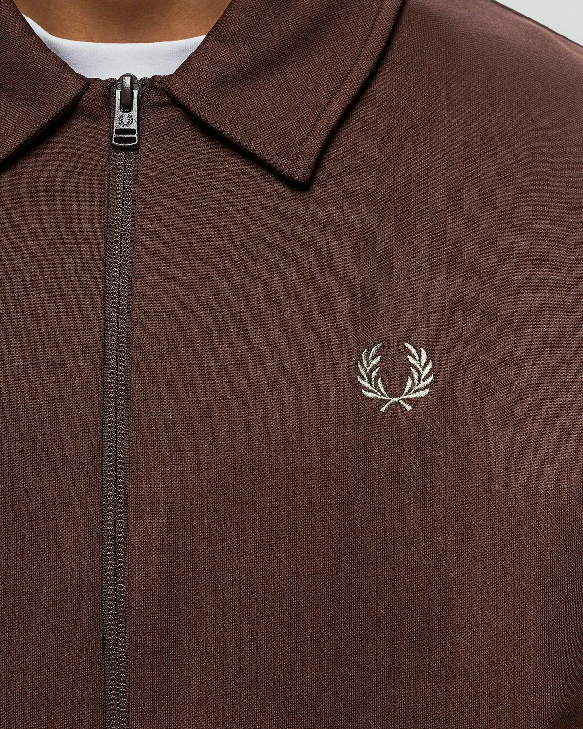 Fred Perry Tape Detail Collared Track Jkt Brown Track Fred Perry Tape Detail Collared Track Jkt Brown Track