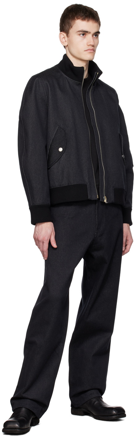 3MAN Black Flight Denim Bomber Jacket