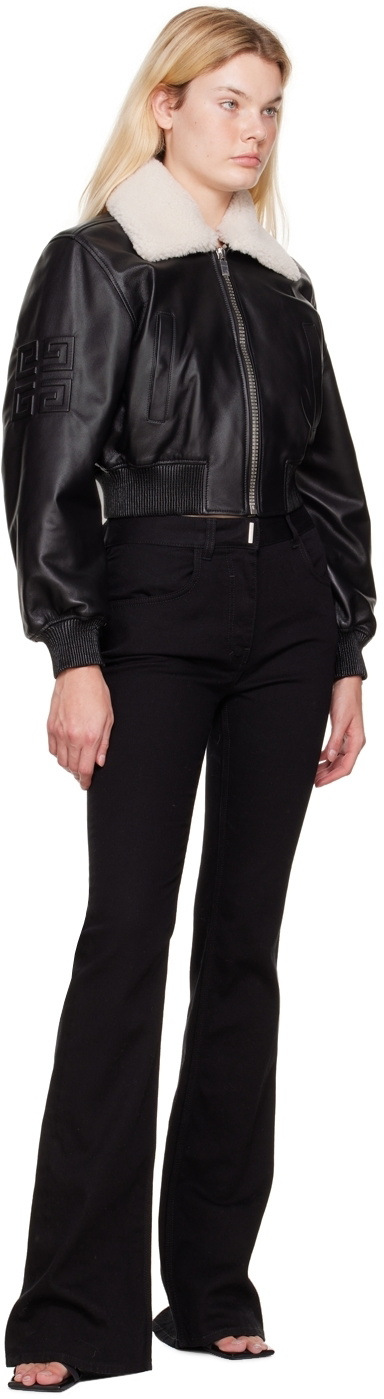 Givenchy Black Shearling Collar Leather Jacket Givenchy