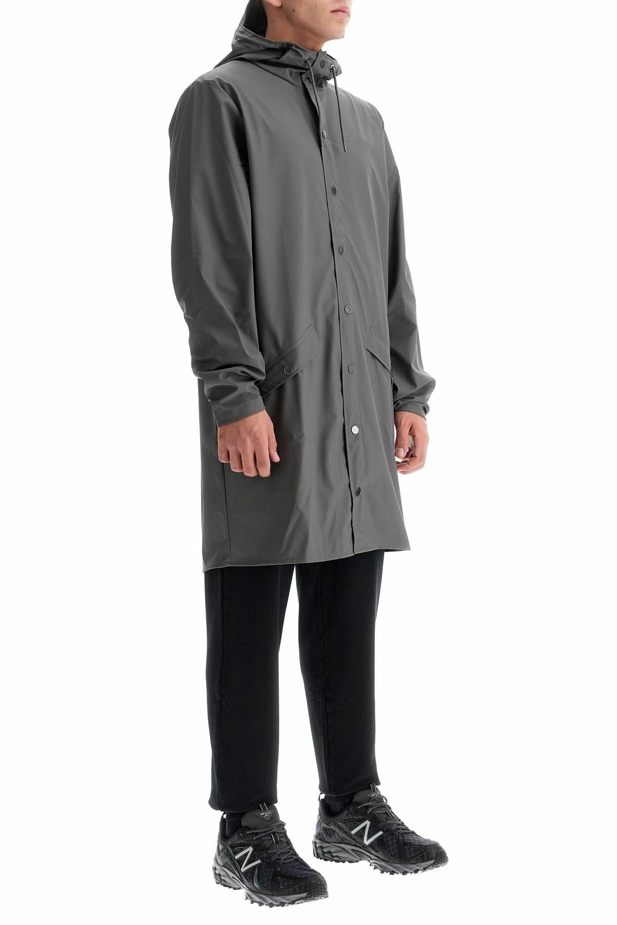 RAINS unisex long rain jacket Grey Rains