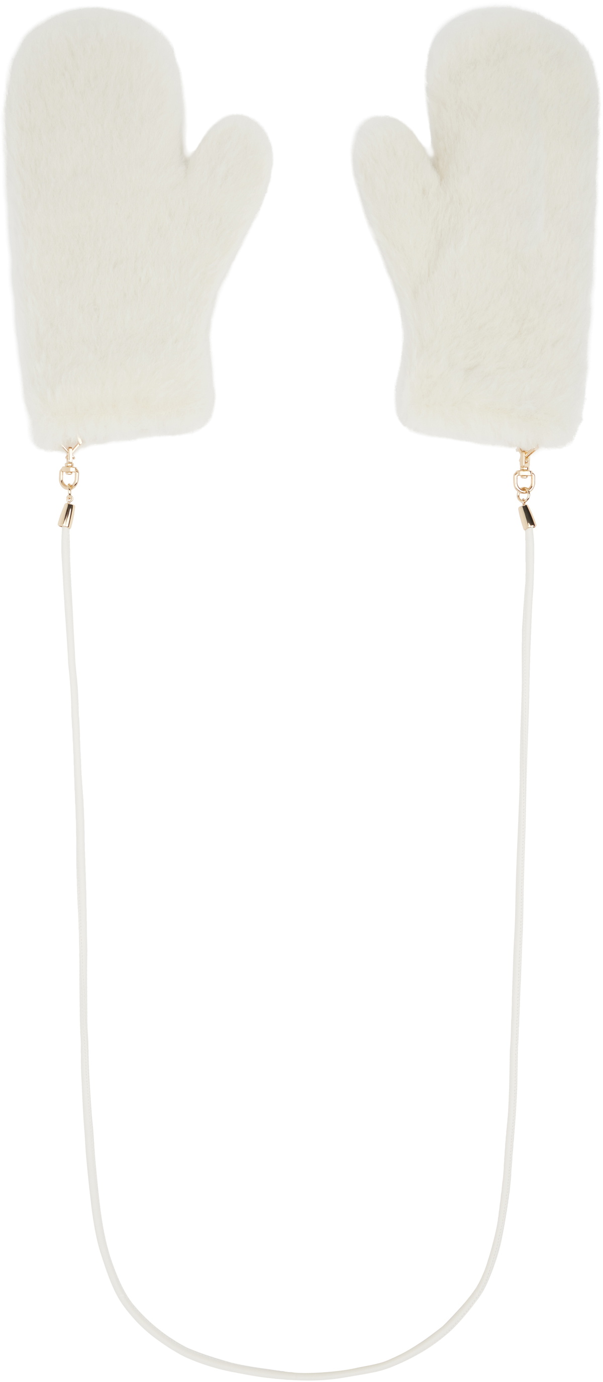 Max Mara White Ombrato Mittens Max Mara