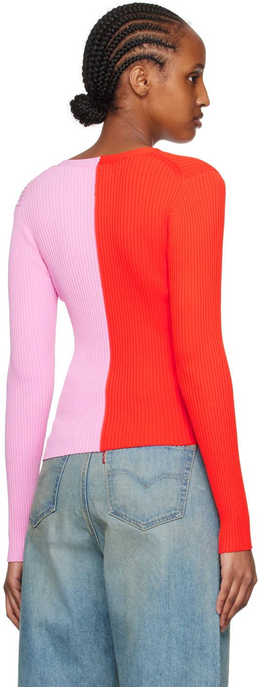 Staud Pink & Red Cargo Cardigan Staud