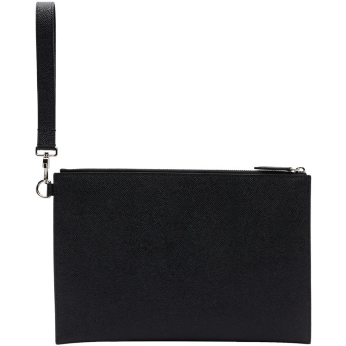 Burberry Black Embossed Edin Pouch Burberry