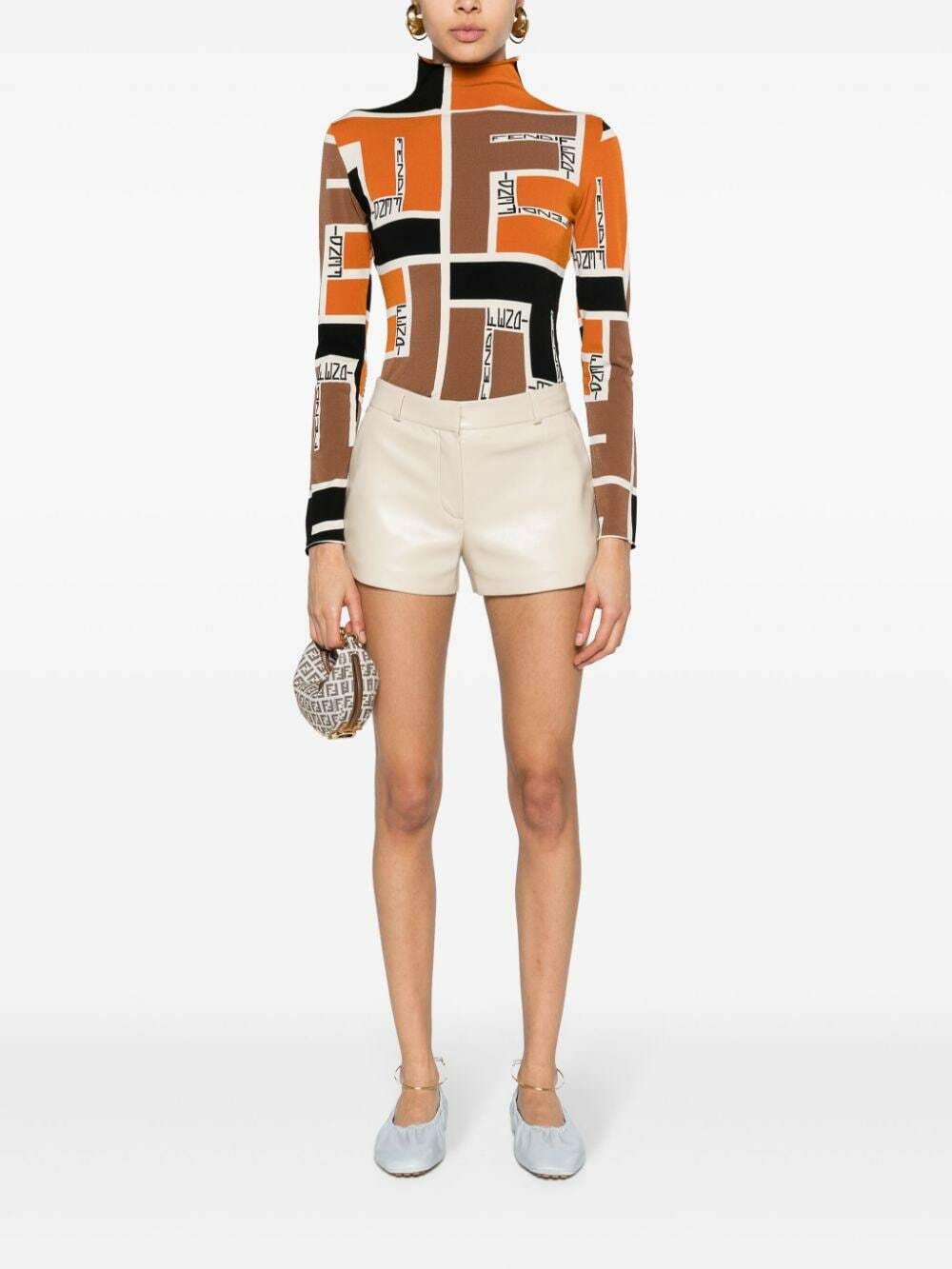 FENDI - Printed High-neck Top Fendi