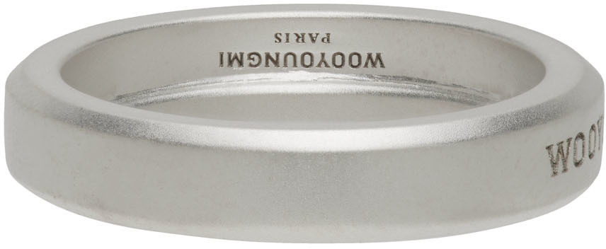 Wooyoungmi SSENSE Exclusive Silver Matte Curve Bold Ring Wooyoungmi