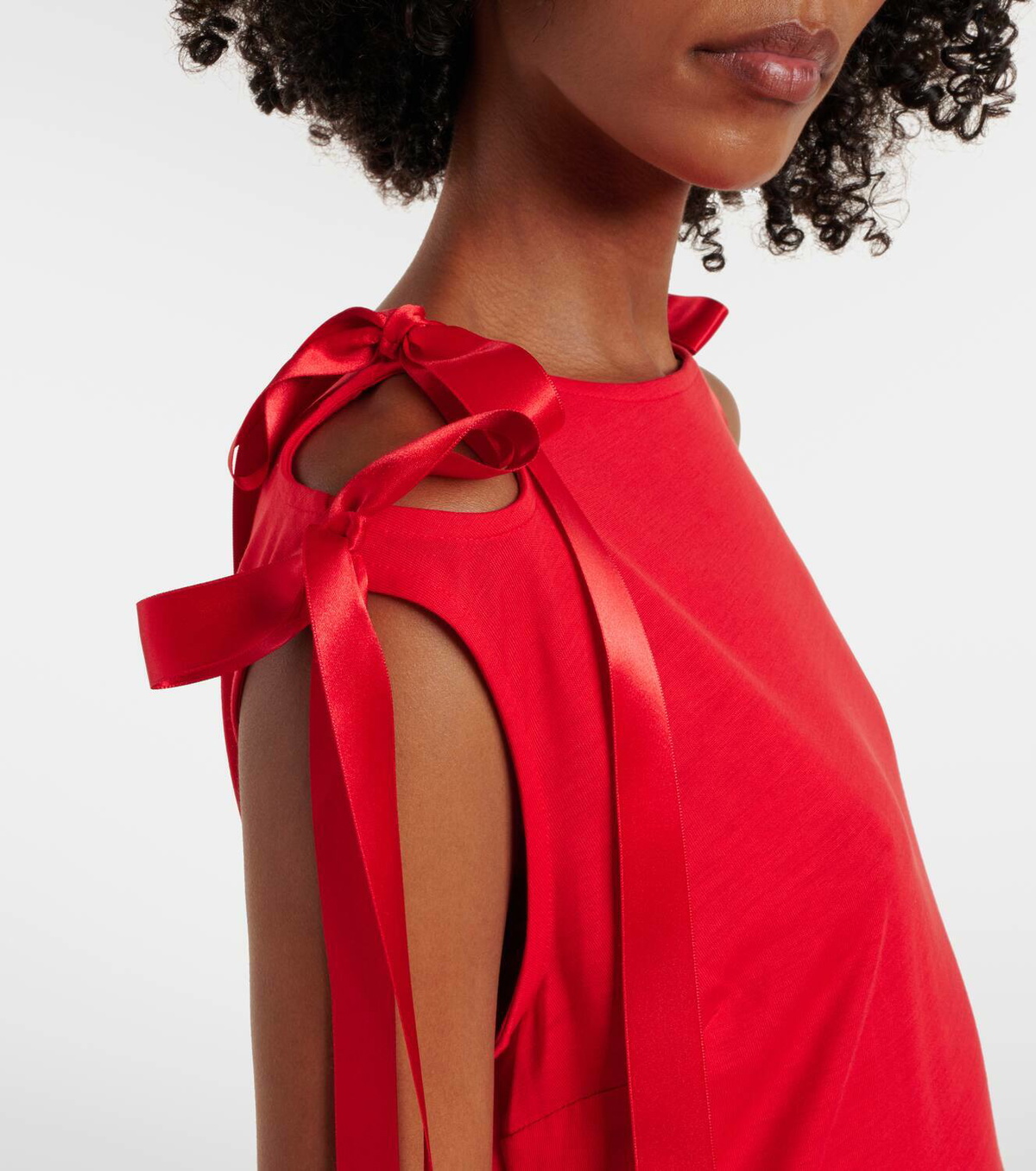 Simone Rocha Bow-detail jersey midi dress Simone Rocha