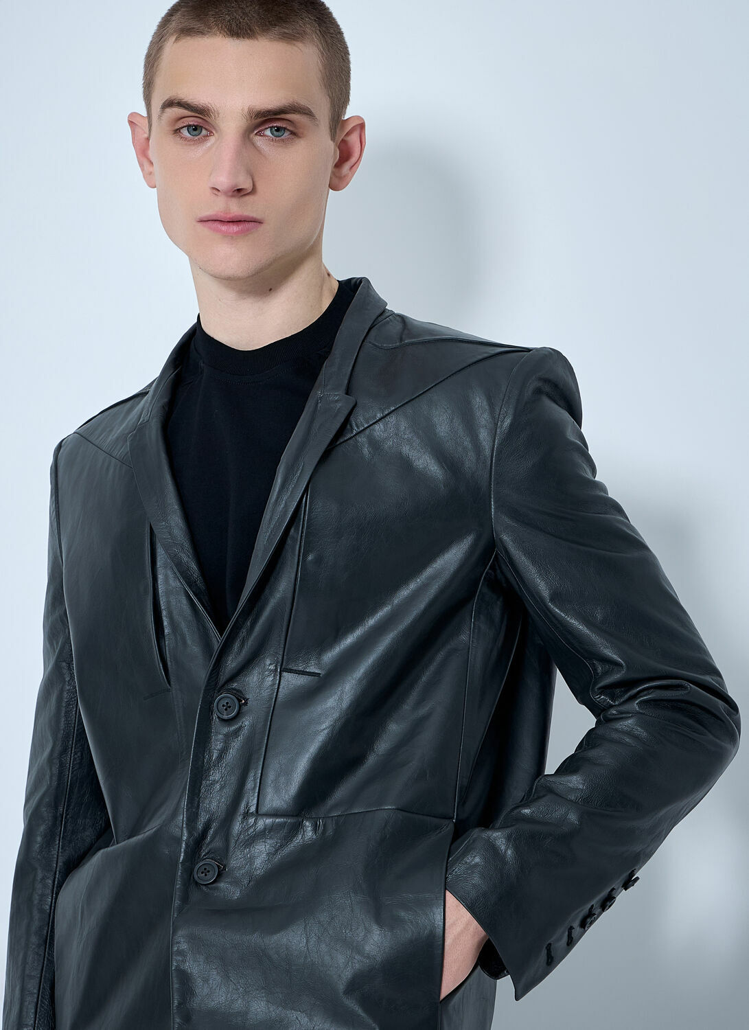Rick Owens Leather Lido Coat Rick Owens