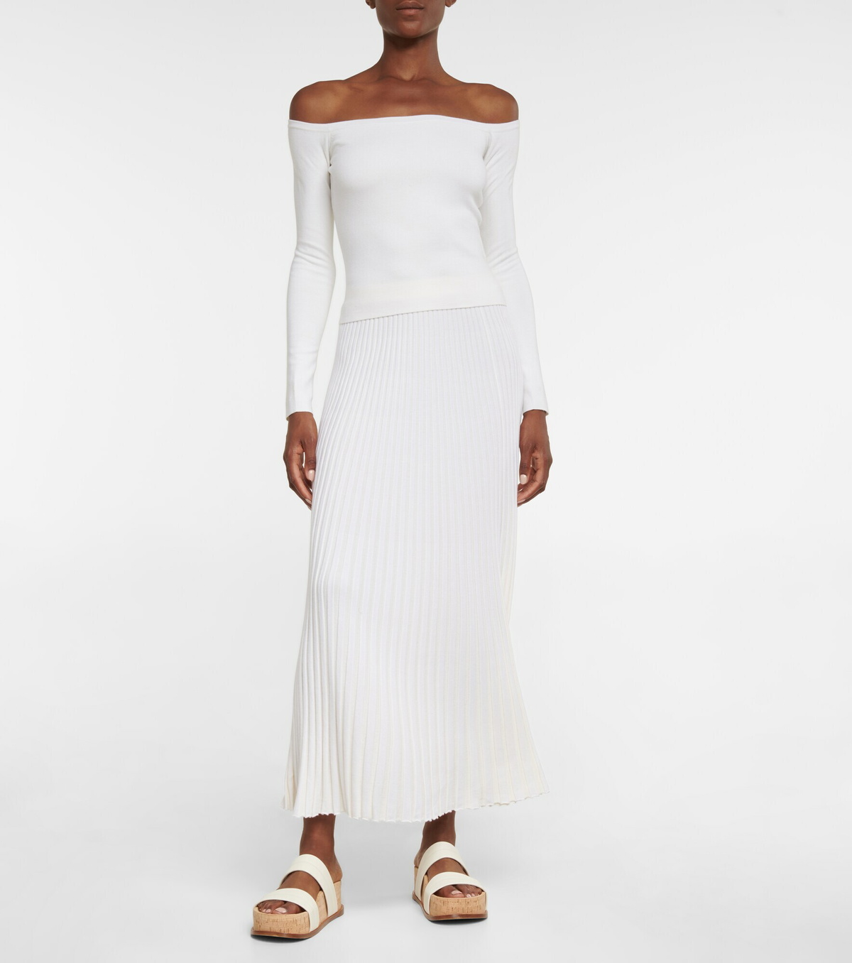 Gabriela Hearst - Ameri off-shoulder wool and silk top Gabriela Hearst