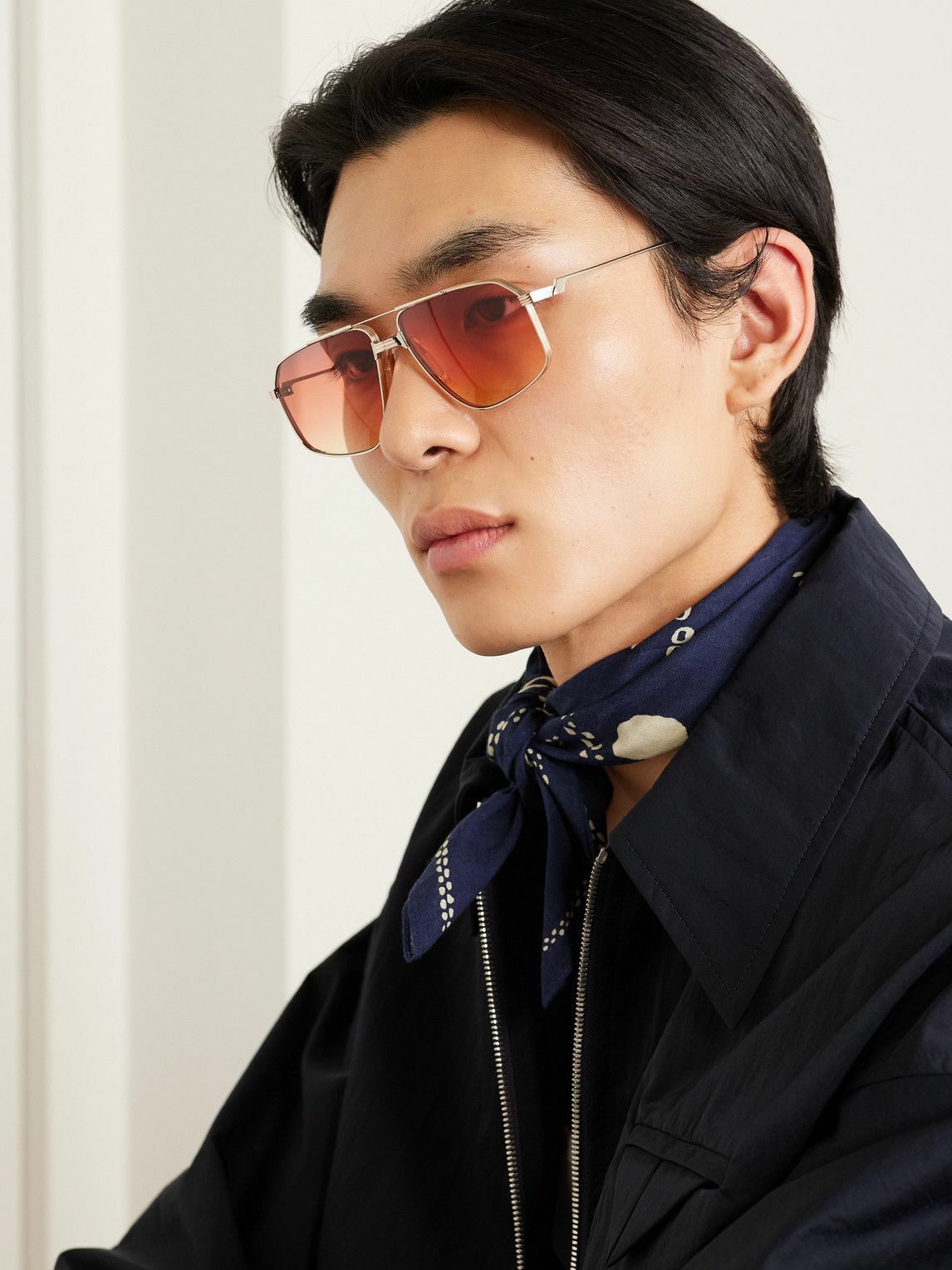 Jacques Marie Mage - Jagger Aviator-Style Silver and Rose Gold-Tone ...