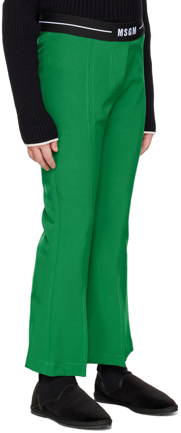 MSGM Kids Kids Green Flared Trousers