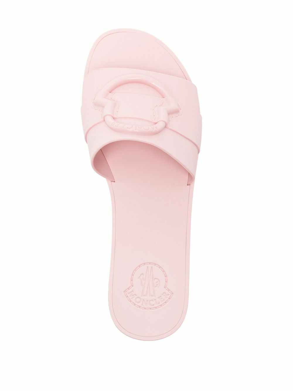 Moncler Pink Mon Logo-Embossed Slides Moncler