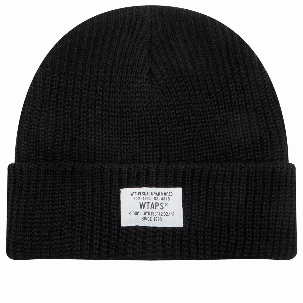 WTAPS Men's SGT Label Beanie in Black WTAPS