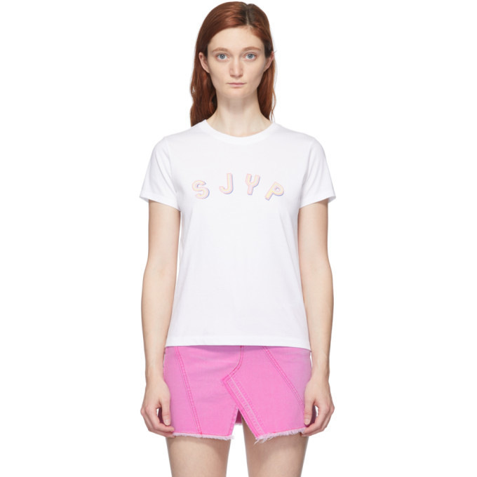 SJYP White Logo T-Shirt SJYP